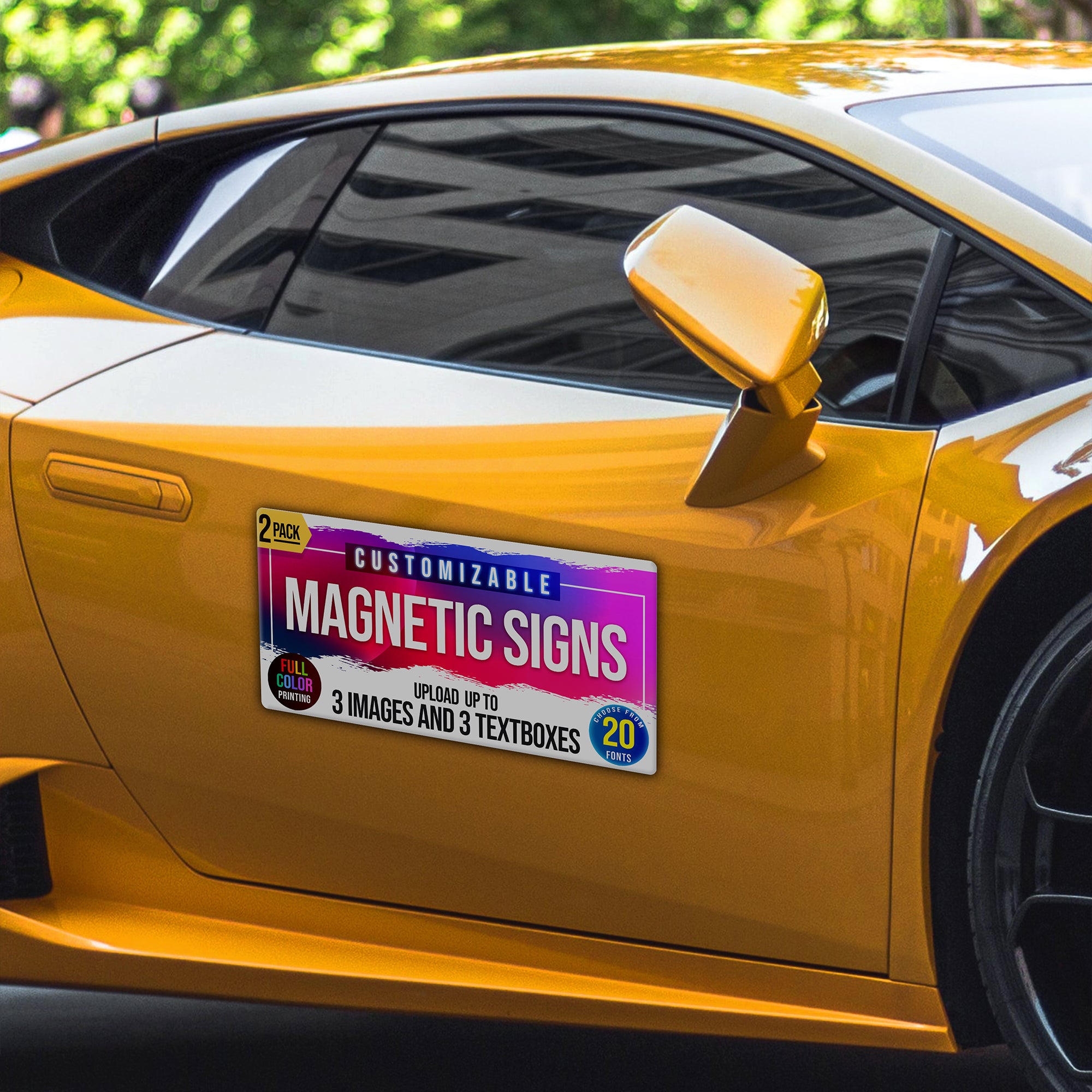 Customized Vinyl Car Magnet Signs in Full Color for Advertising 12"x24 ...