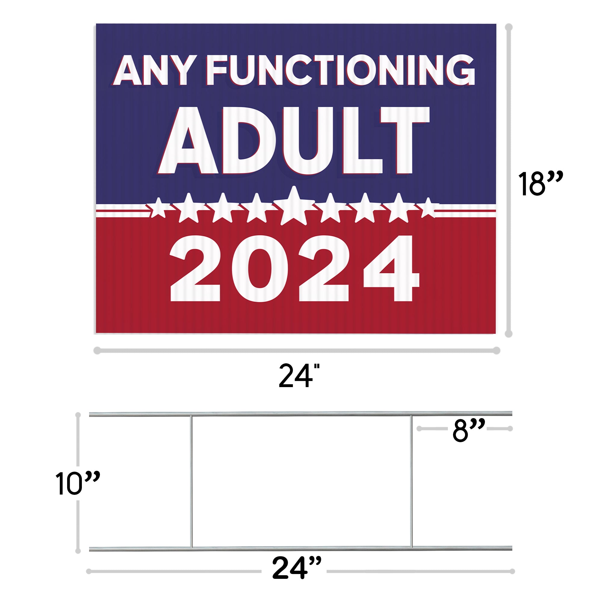 16"x12" Double Sided Funny Political Yard Signs with Stakes, Any Funct ...